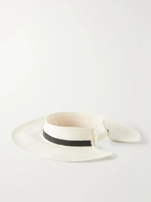 Brunello Cucinelli Bead-embellished Visor Hat