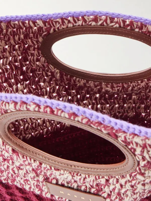 Marni Logo-appliquéd Knitted Wool Tote - Pink