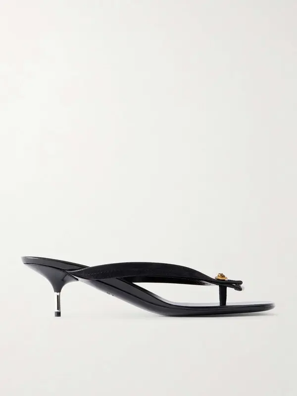 Versace Medusa-embellished Leather Thong Sandals