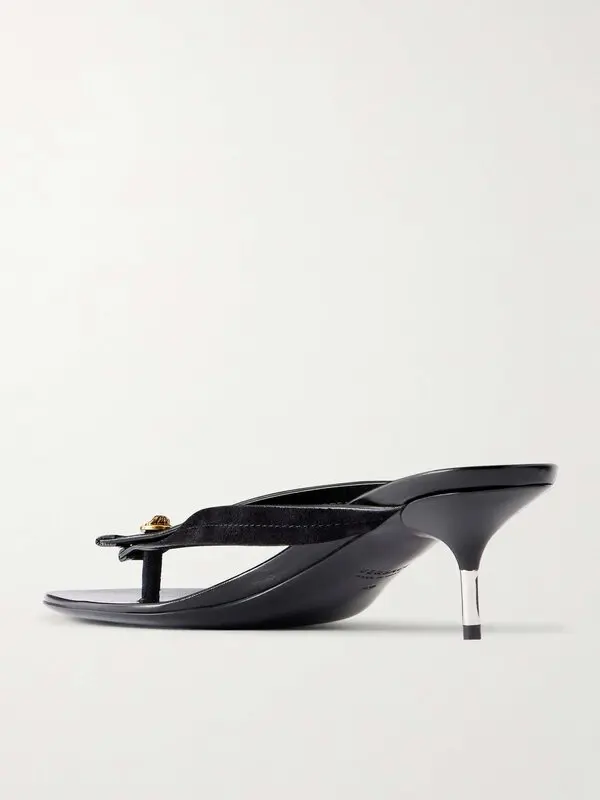 Versace Medusa-embellished Leather Thong Sandals