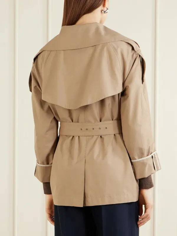 Max Mara Cropped Belted Cotton-blend Trench Coat