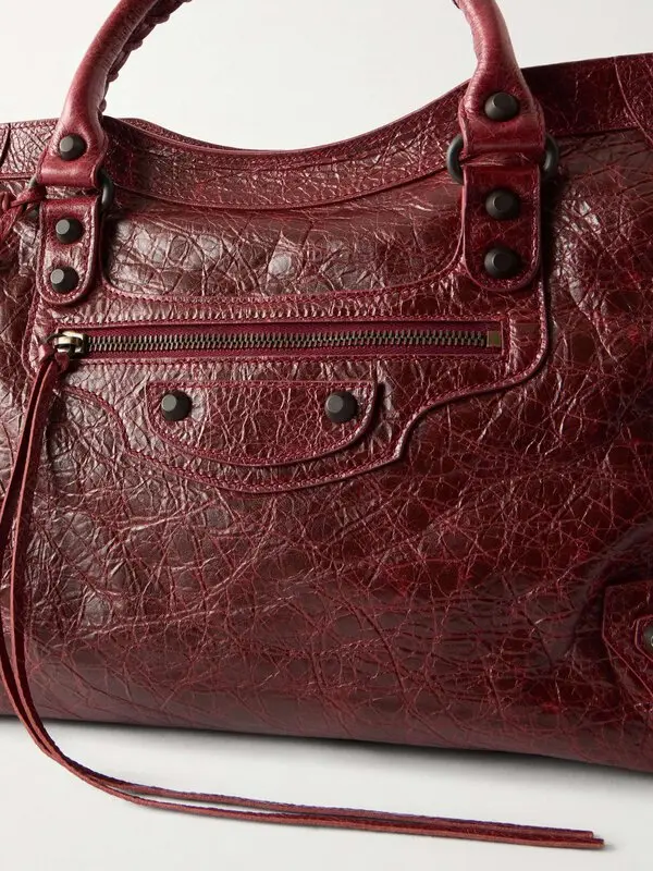 Balenciaga Le City Crinkled-leather Shoulder Bag