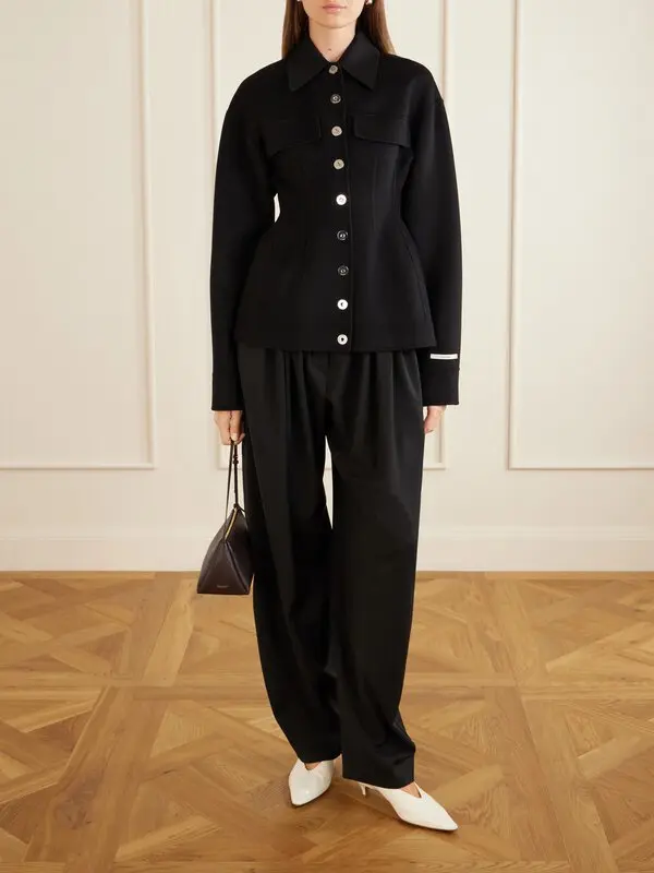 Sportmax Wool Wide-leg Trousers