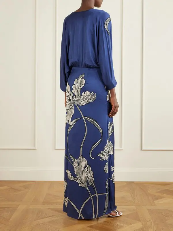 ANDRES OTALORA Olanna Printed Gathered Maxi Dress