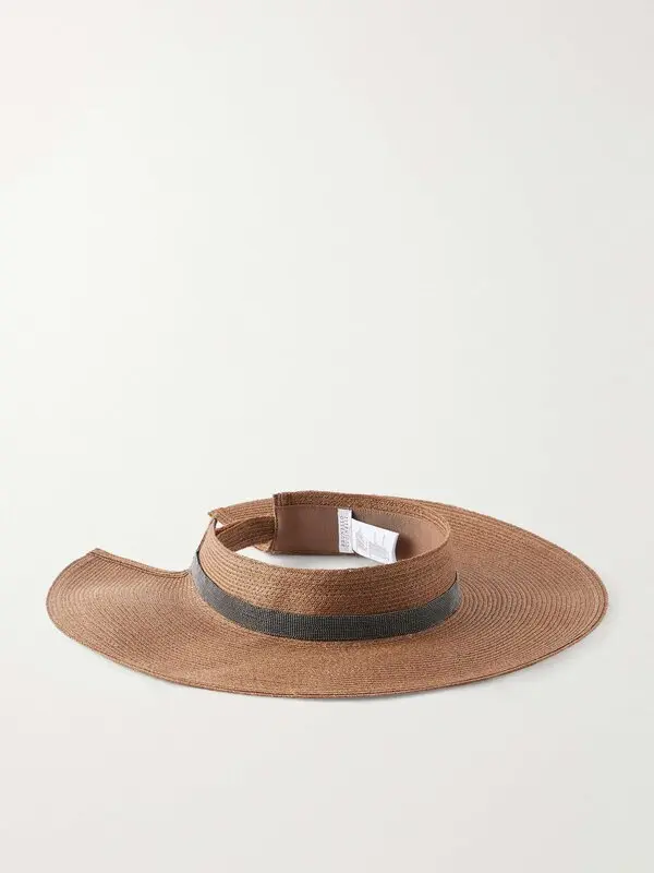 Brunello Cucinelli Bead-embellished Hemp-blend Hat
