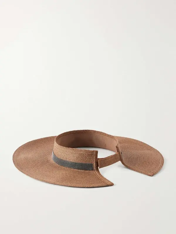 Brunello Cucinelli Bead-embellished Hemp-blend Hat