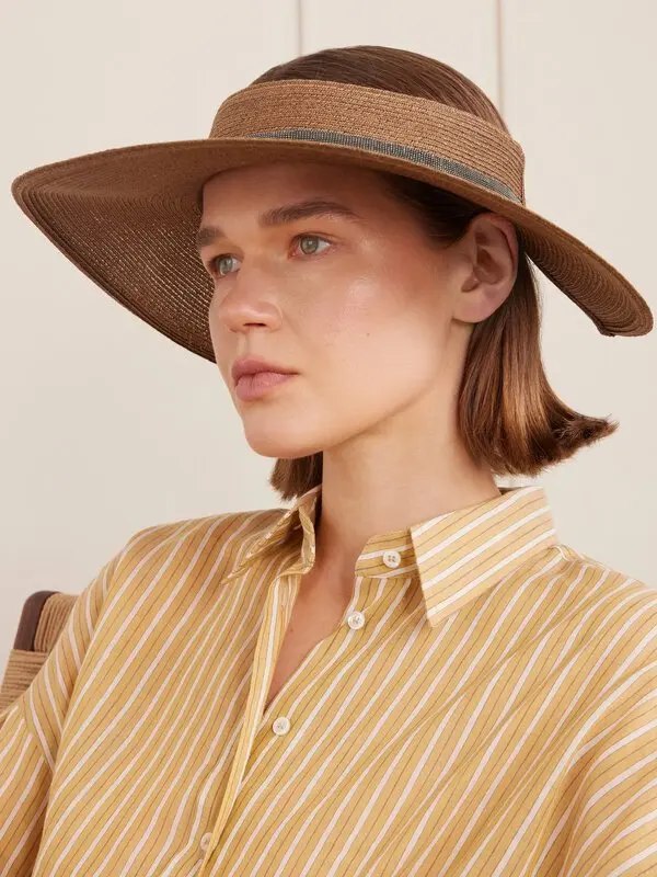 Brunello Cucinelli Bead-embellished Visor Hat