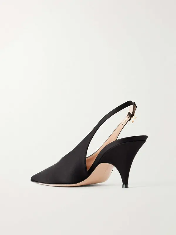 GIANVITO ROSSI Sofia 70 Crepe-satin Slingback Pumps