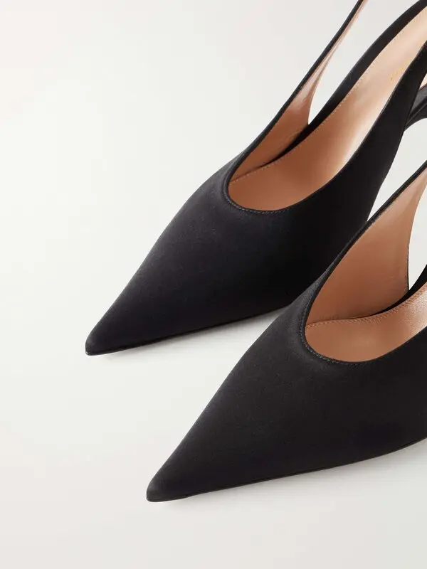 GIANVITO ROSSI Sofia 70 Crepe-satin Slingback Pumps