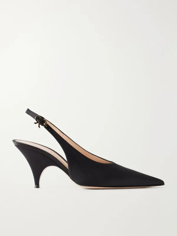 GIANVITO ROSSI Sofia 70 Crepe-satin Slingback Pumps