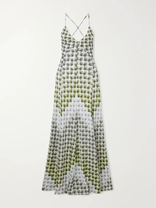 Missoni Paneled Crochet-knit Maxi Dress
