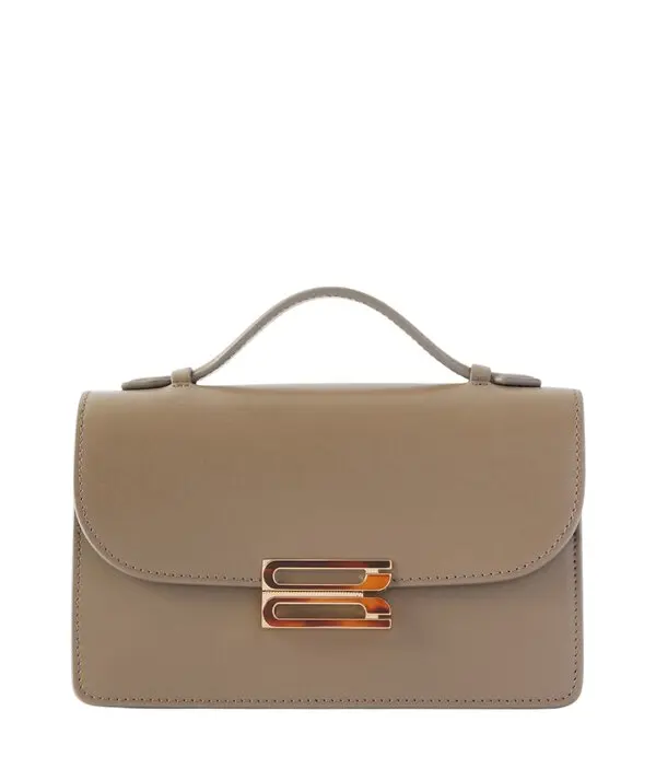 Victoria Beckham Dorian Leather Clutch - Gray