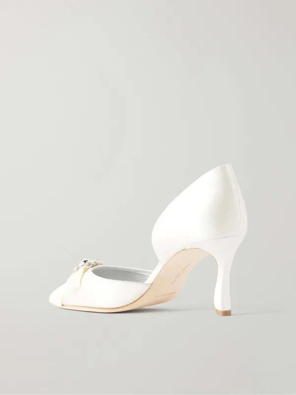Manolo Blahnik Apidosa 70 Embellished Satin Pumps