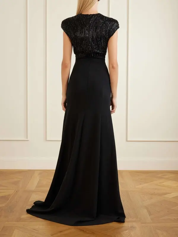 Jenny Packham Moonveil Embellished Georgette-crepe Gown