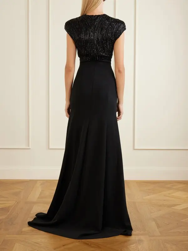 Jenny Packham Moonveil Embellished Georgette-crepe Gown