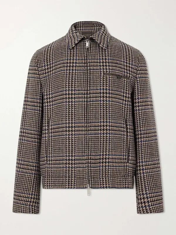 SLOWEAR Montedoro Il Primo Checked Stretch-wool Blouson Jacket