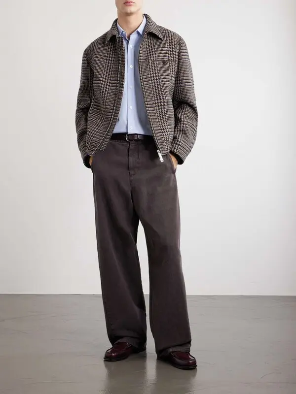 SLOWEAR Montedoro Il Primo Checked Stretch-wool Blouson Jacket