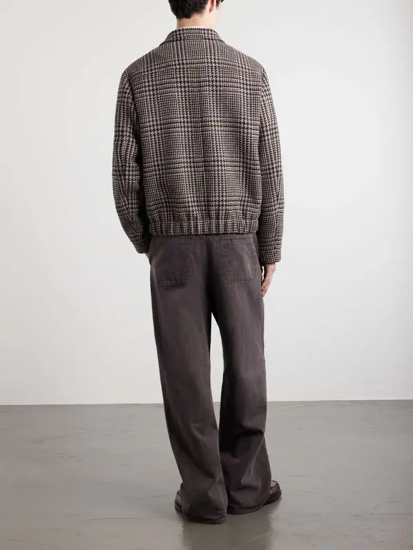 SLOWEAR Montedoro Il Primo Checked Stretch-wool Blouson Jacket