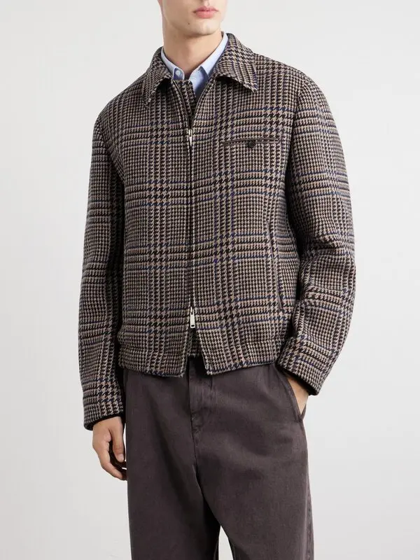 SLOWEAR Montedoro 'il Primo' Checked Stretch-wool Blouson Jacket