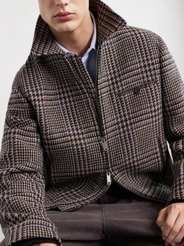 SLOWEAR Montedoro 'il Primo' Checked Stretch-wool Blouson Jacket