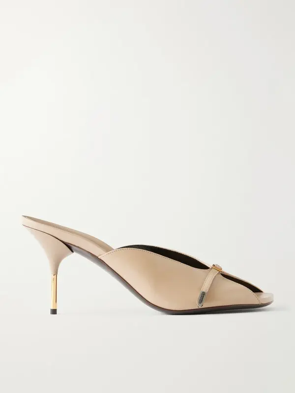 Versace Nyx Leather Mules - Neutrals