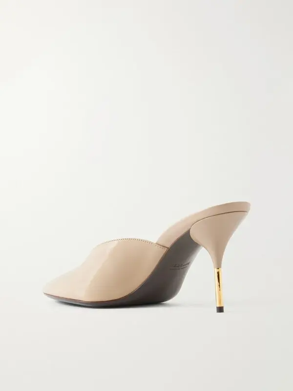 Versace Nyx Leather Mules - Neutrals