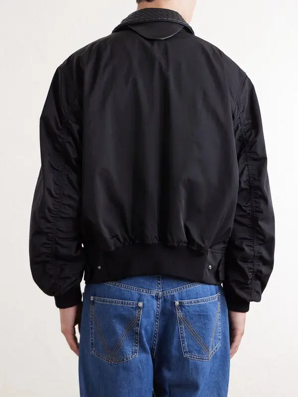 Bottega Veneta Intrecciato Leather-trimmed Twill Blouson Jacket