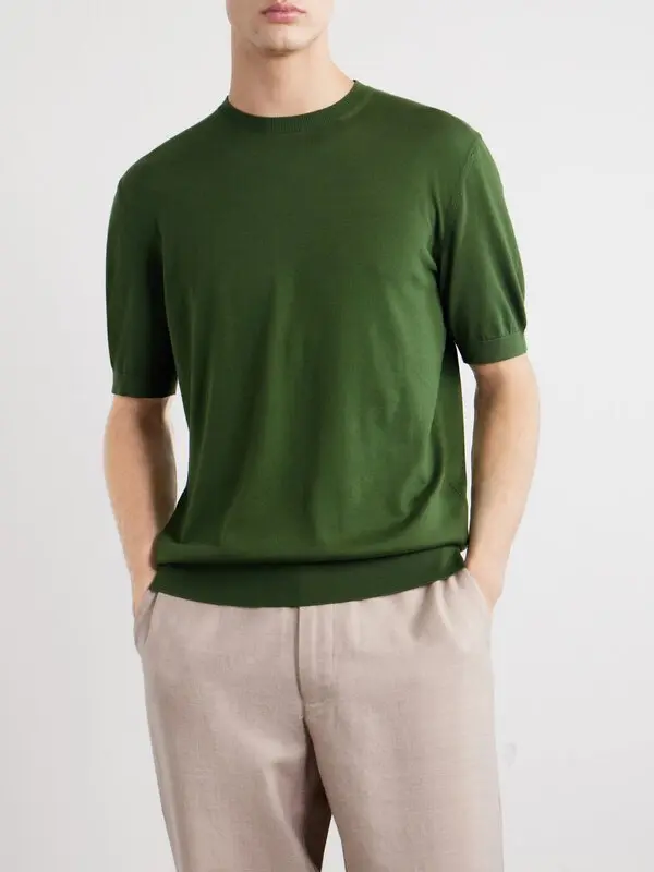 Zegna Knitted Cotton T-shirt