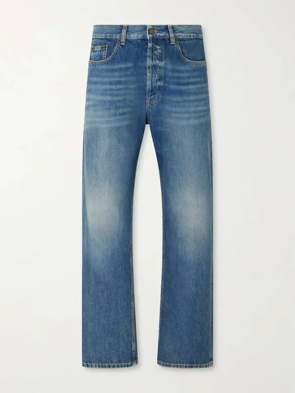 Saint Laurent Straight-leg Distressed Jeans