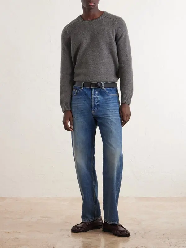 Saint Laurent Straight-leg Distressed Jeans