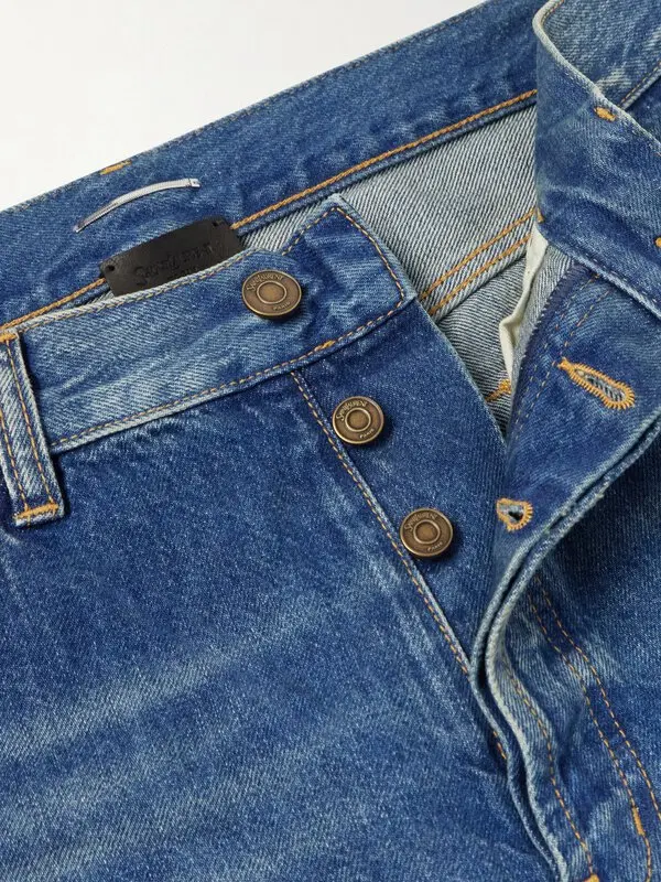 Saint Laurent Straight-leg Distressed Jeans