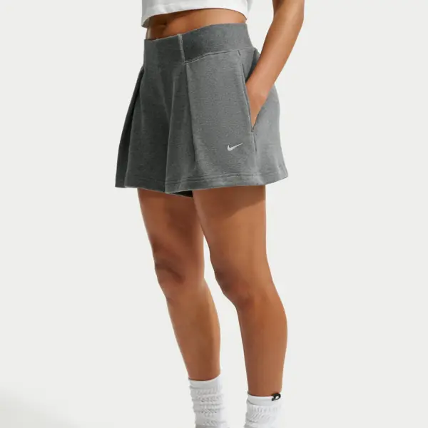 Nike Studio Fleece Lightweight High-waisted Loose Pleated Shorts