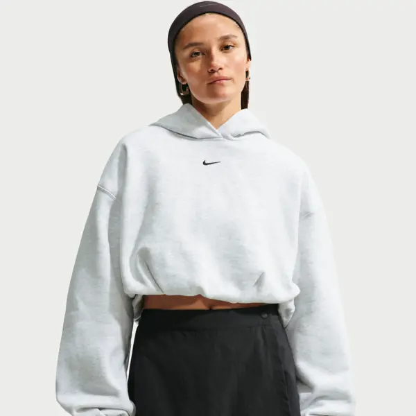 Nike Studio Fleece Medium Weight Oversized Cropped Hoodie