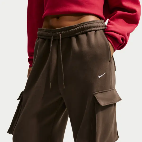 Nike Studio Fleece Oversized High-rise Cargo Pants