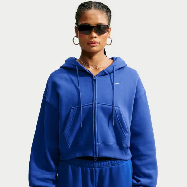 Nike Studio Fleece Medium Weight Oversized Full-zip Cropped Hoodie