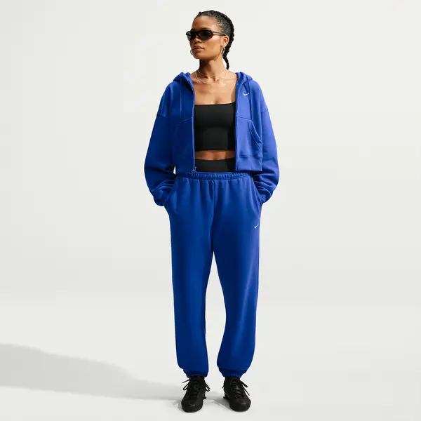 Nike Studio Fleece Medium Weight Oversized Full-zip Cropped Hoodie