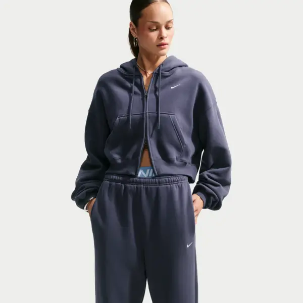 Nike Studio Fleece Medium Weight Oversized Full-zip Cropped Hoodie