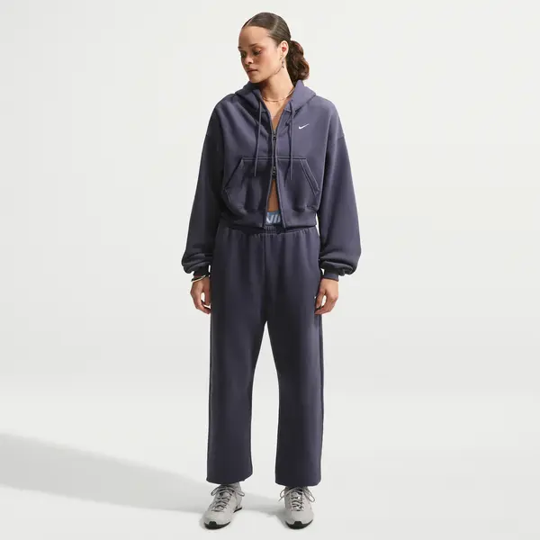 Nike Studio Fleece Medium Weight Oversized Full-zip Cropped Hoodie