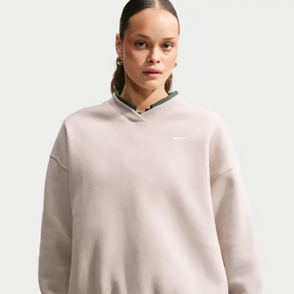 Nike Studio Fleece Medium Weight Oversized V-neck Top