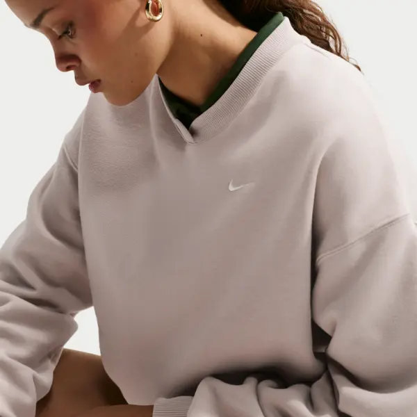 Nike Studio Fleece Medium Weight Oversized V-neck Top