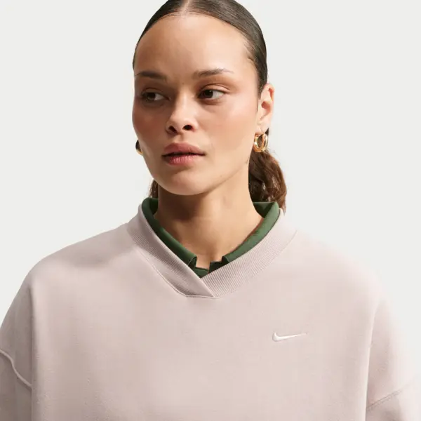 Nike Studio Fleece Medium Weight Oversized V-neck Top