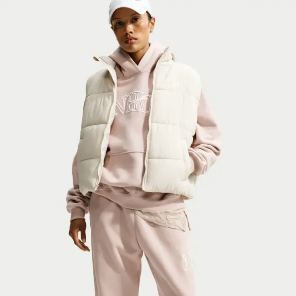 Nike Studio Fleece Medium Weight Oversized Pullover Logo Hoodie
