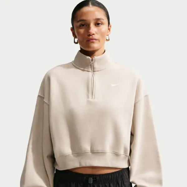 Nike Studio Fleece Cropped 1/4-zip Top