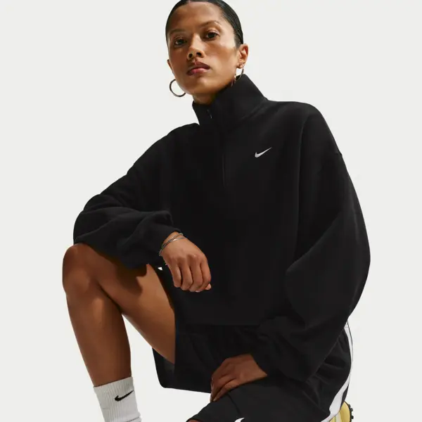 Nike Studio Fleece Oversized 1/4-zip Cropped Top