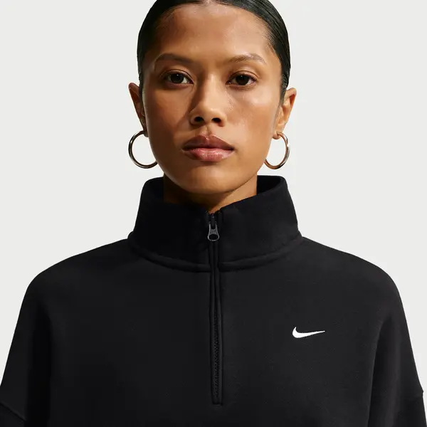 Nike Studio Fleece Oversized 1/4-zip Cropped Top