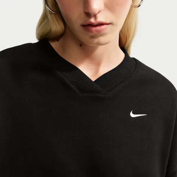 Nike Studio Fleece Medium Weight Oversized V-neck Top