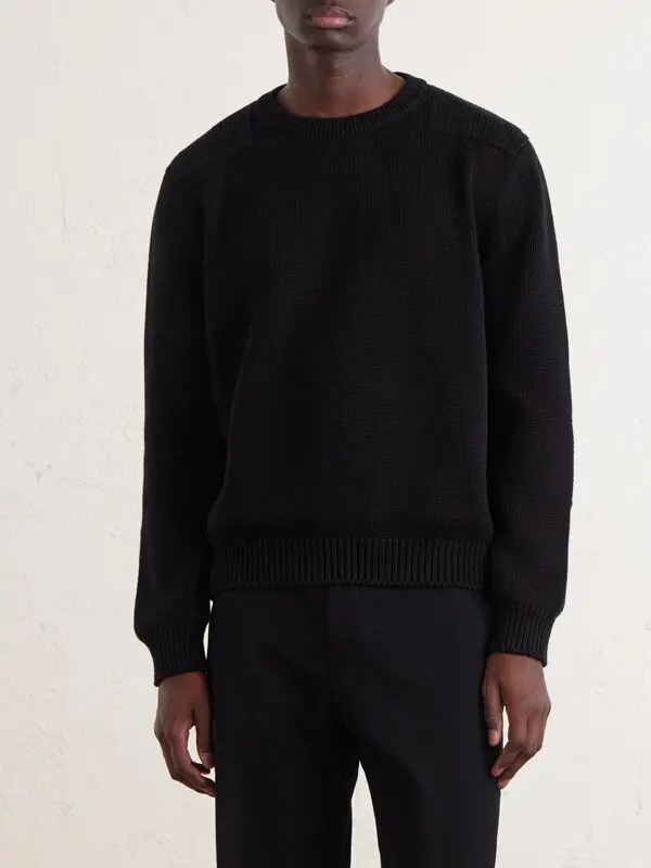 Saint Laurent Cotton Waffle-knit Sweater