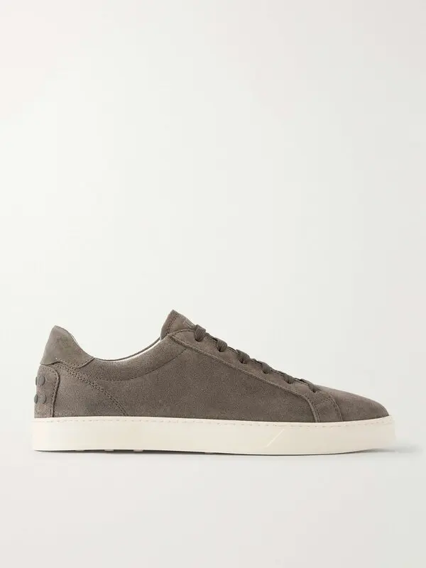 TOD'S Paneled Rubber-trimmed Suede Sneakers