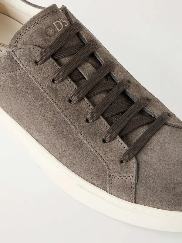 TOD'S Paneled Rubber-trimmed Suede Sneakers