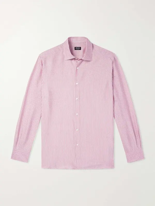 Zegna Striped Silk Shirt